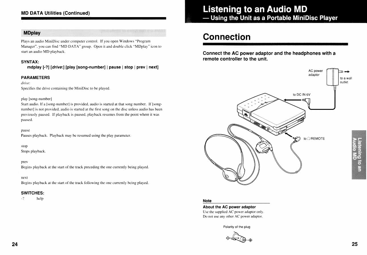 MDCP Sony MDH 10 User Manual Page 24 25